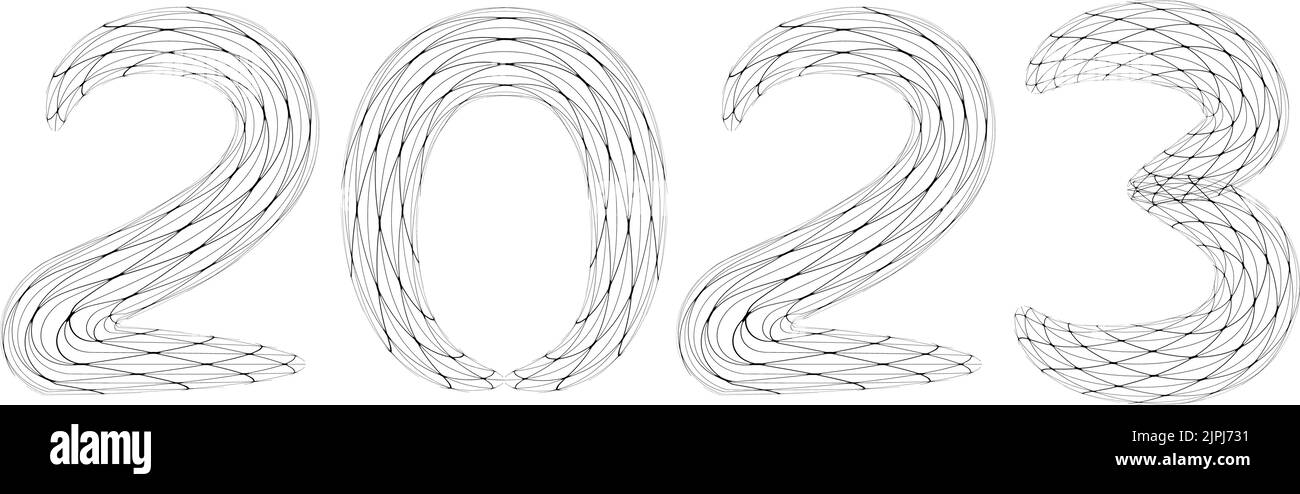 2023 New Year. Decorative brush numbers. Art lettering Stock Vector ...