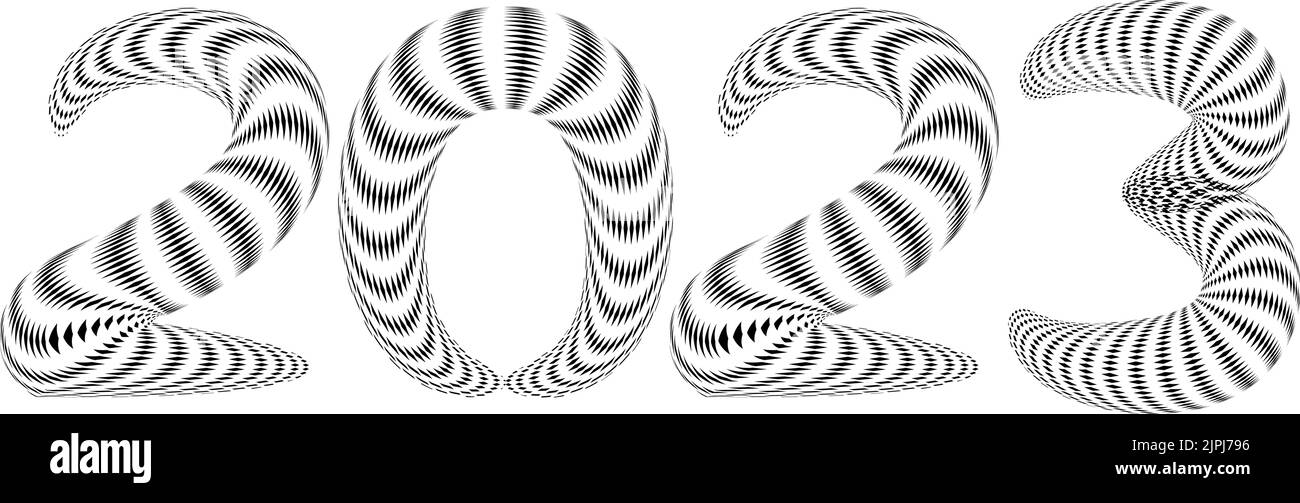 2023 New Year. Decorative brush numbers. Art lettering Stock Vector ...