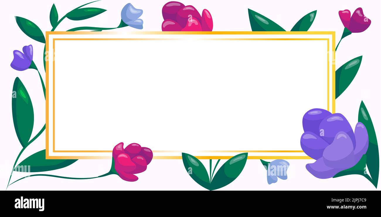 Frame With Leaves And Flowers Around And Important Announcements Inside ...