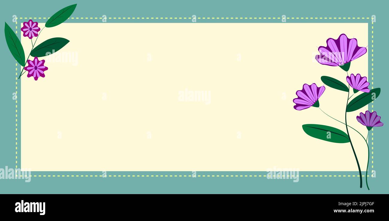 Frame With Leaves And Flowers Around And Important Announcements Inside ...