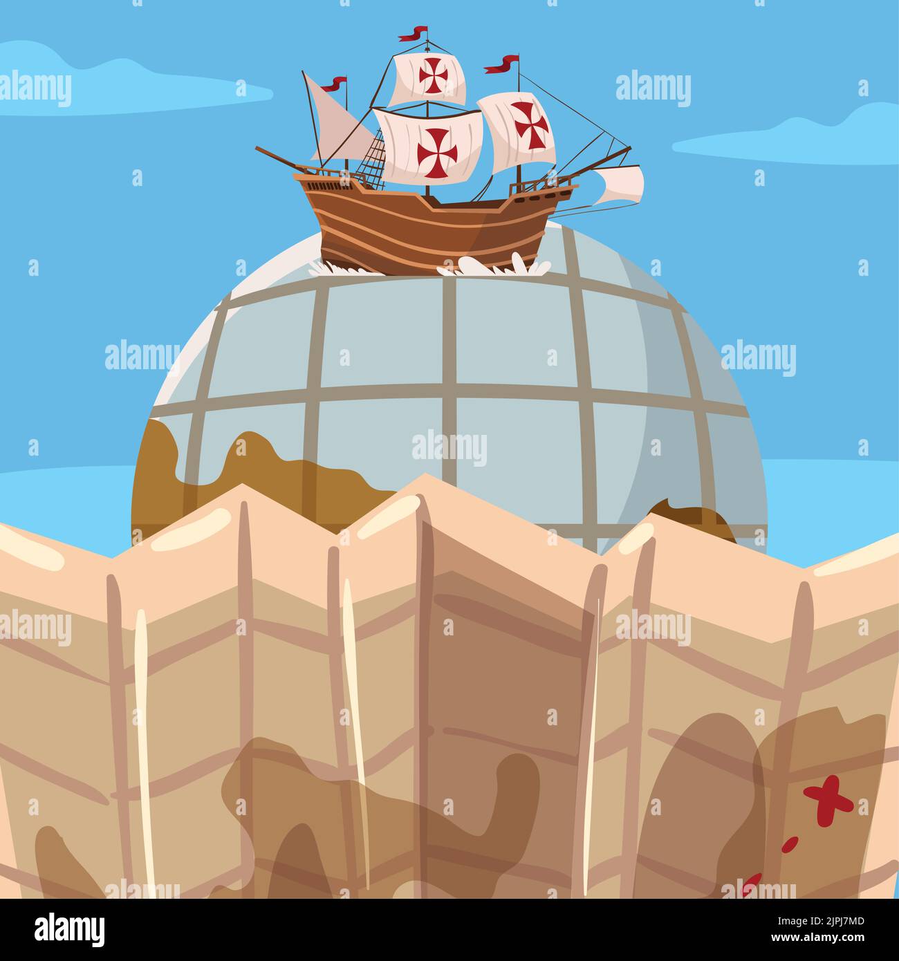 Map of world 1492 Stock Vector Images - Alamy