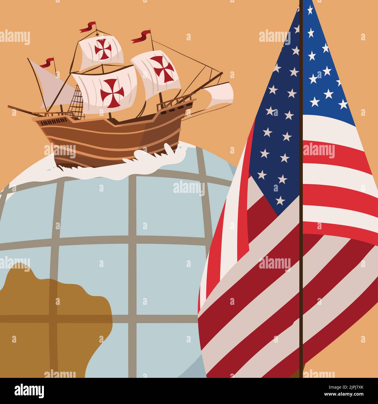 Columbus Day Exploration American Stock Vector Image Art Alamy