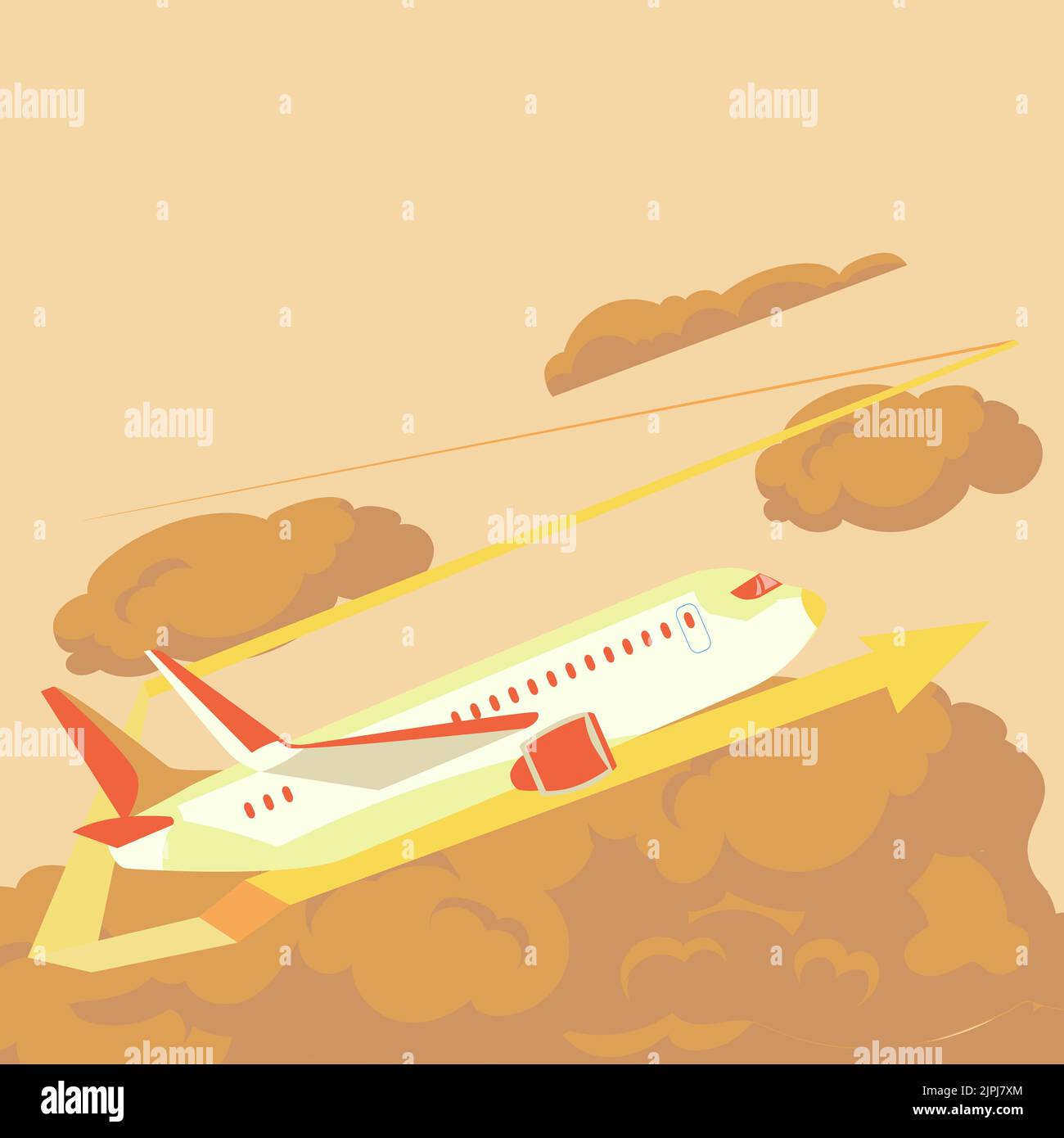 Plane Taking Off Leaving Arrow Behind And Presenting Important Message ...