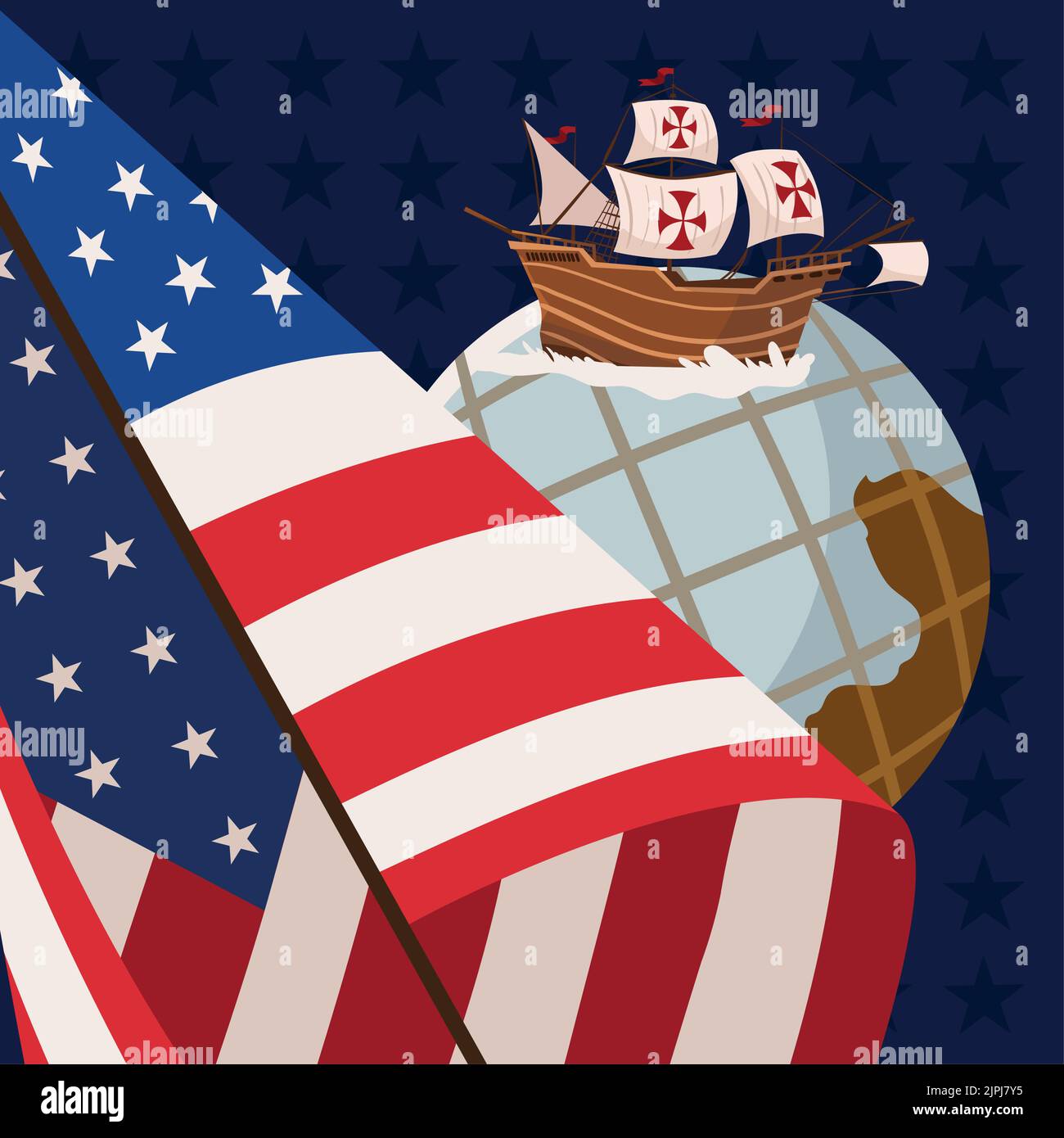 columbus day, usa flag Stock Vector Image & Art - Alamy