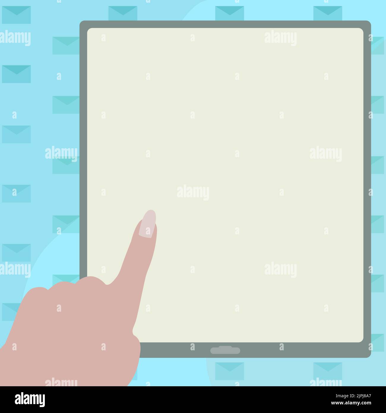 Pointing Finger Empty Screen Tablet Representing Planning Future ...