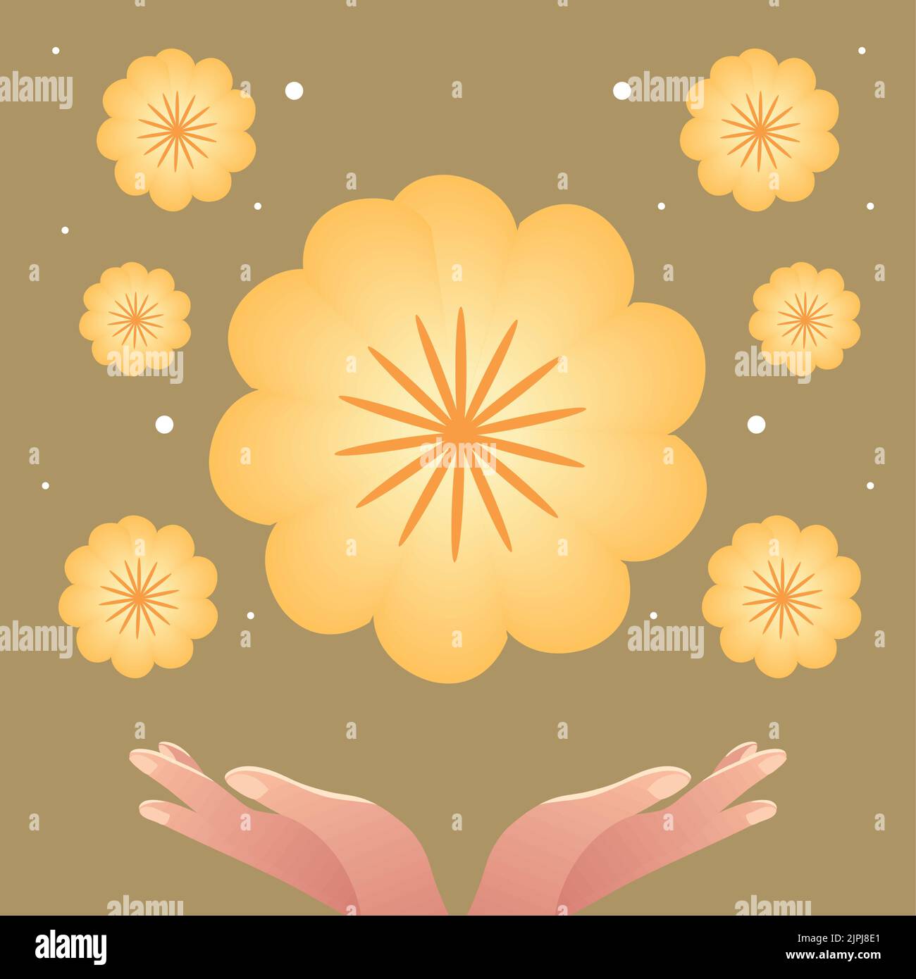 hands and flowers Stock Vector Image & Art - Alamy