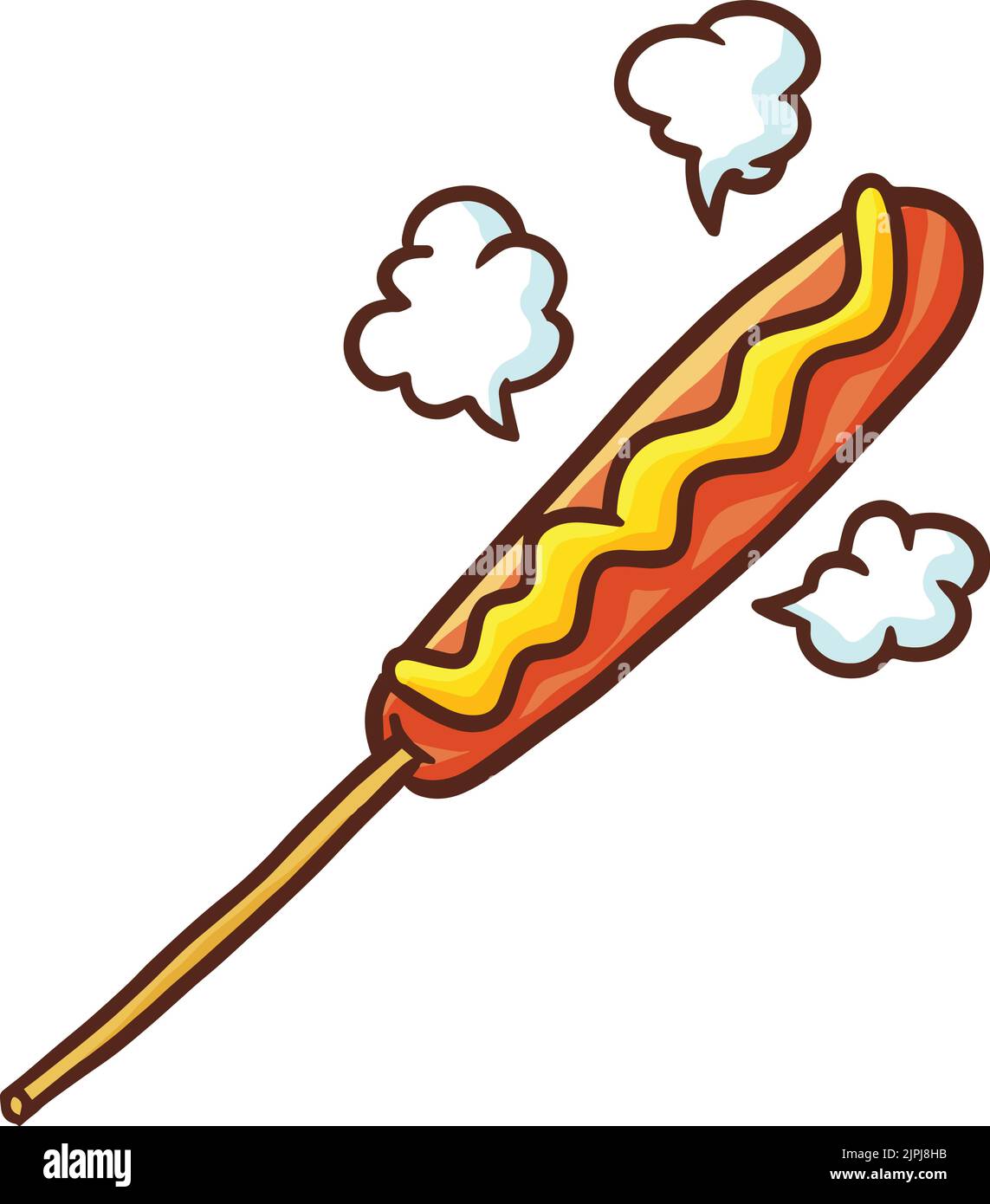 A cartoon corn dog icon isolated on white background Stock Vector Image ...