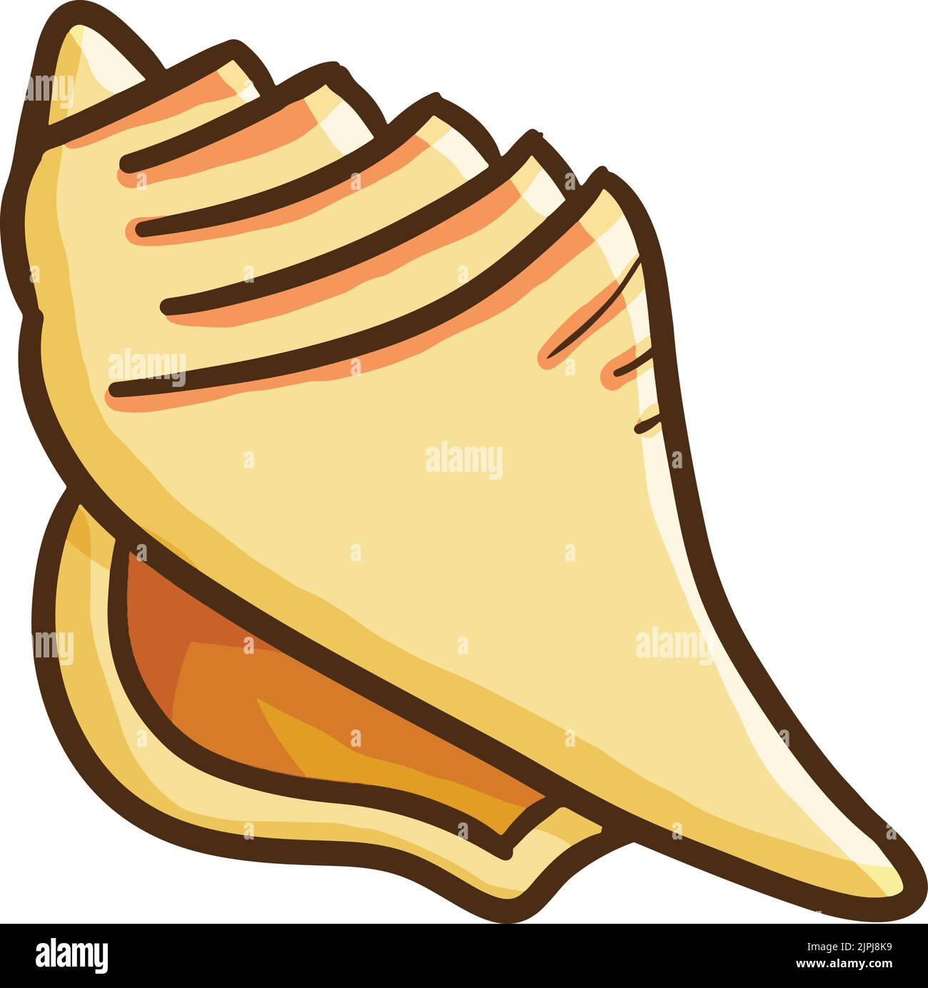 A cartoon seashell icon isolated on white background Stock Vector Image ...