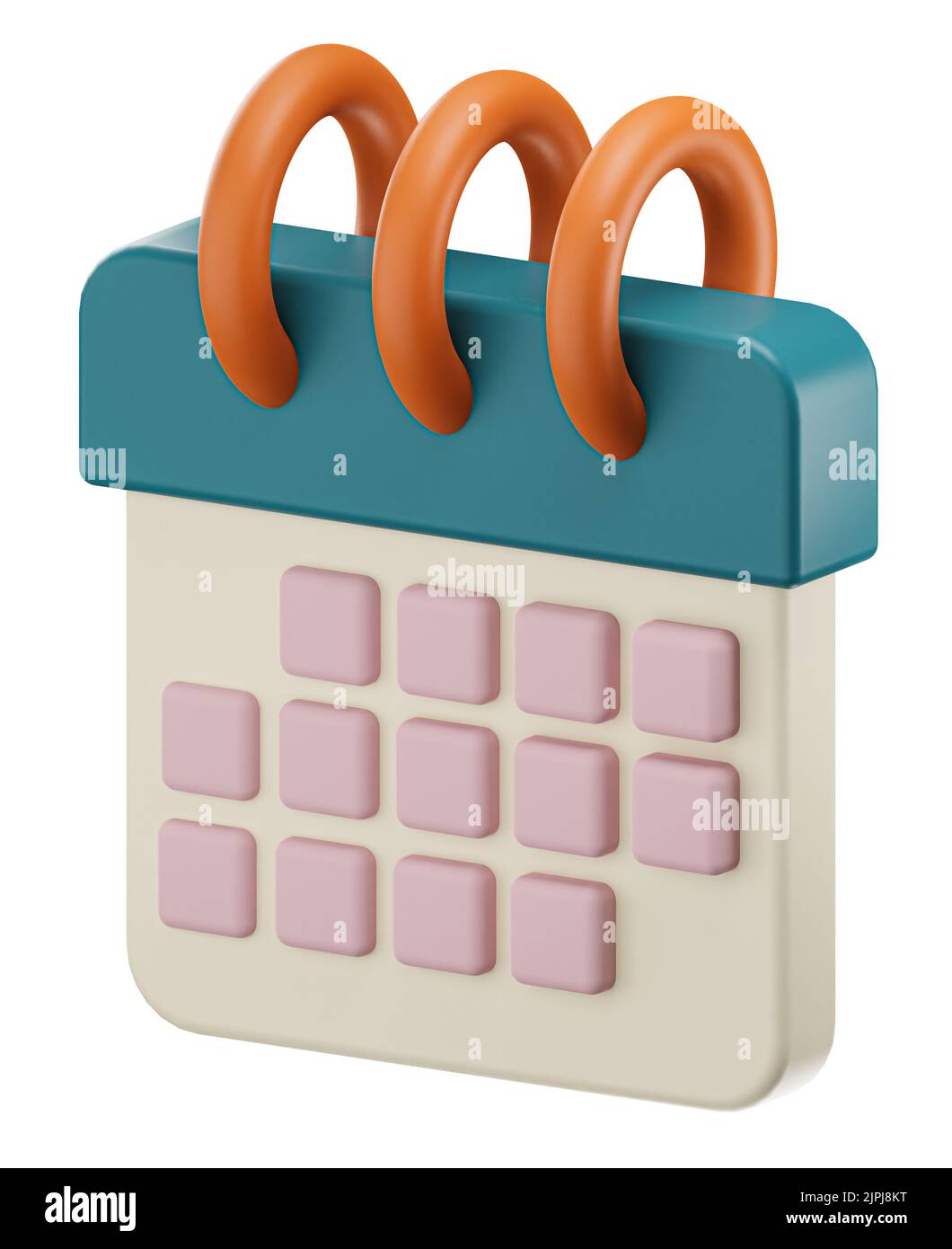 Blank calendar page with pink boxes, isolated, 3d illustration Stock ...