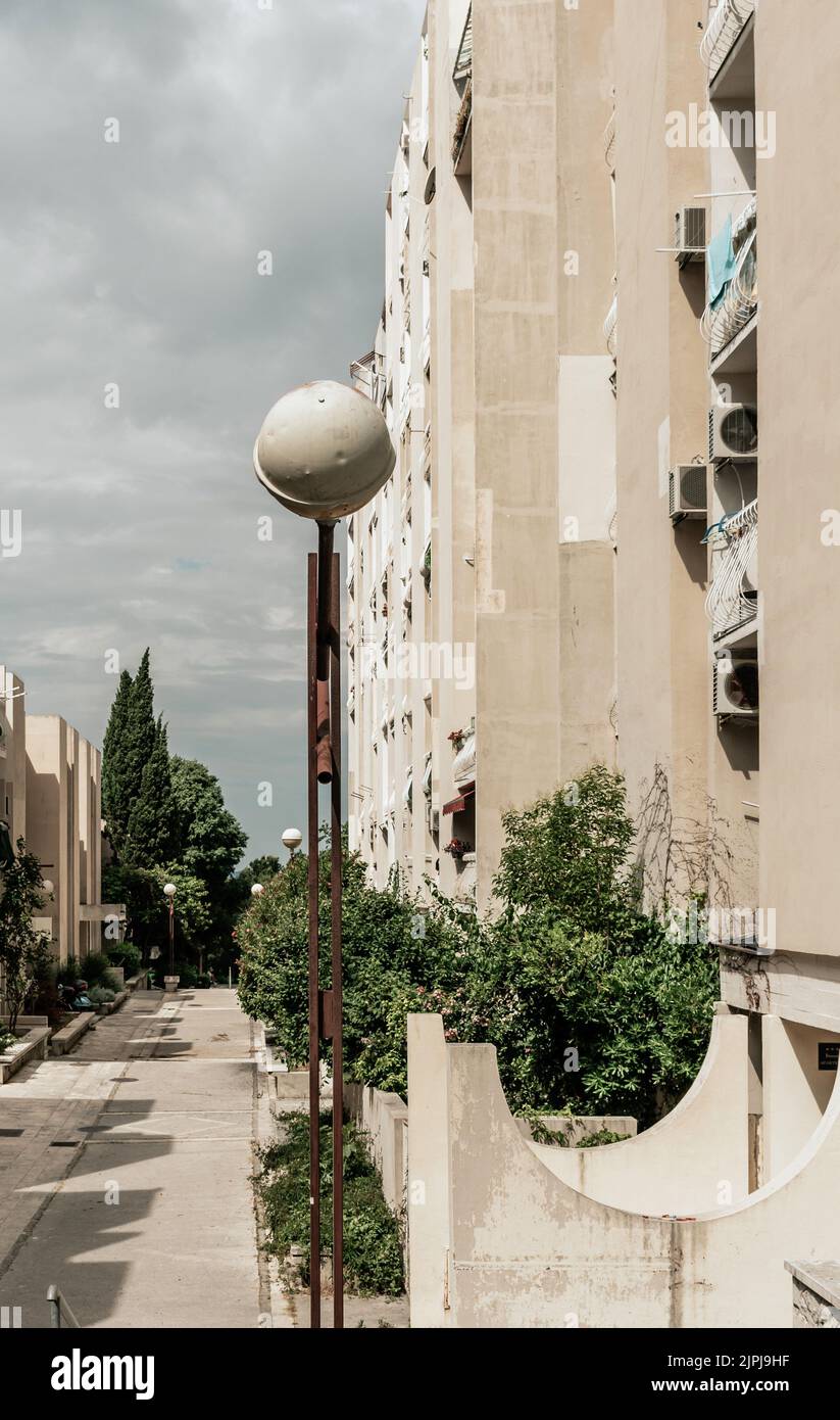 Brutalist concrete architecture of the residential area in Split ...
