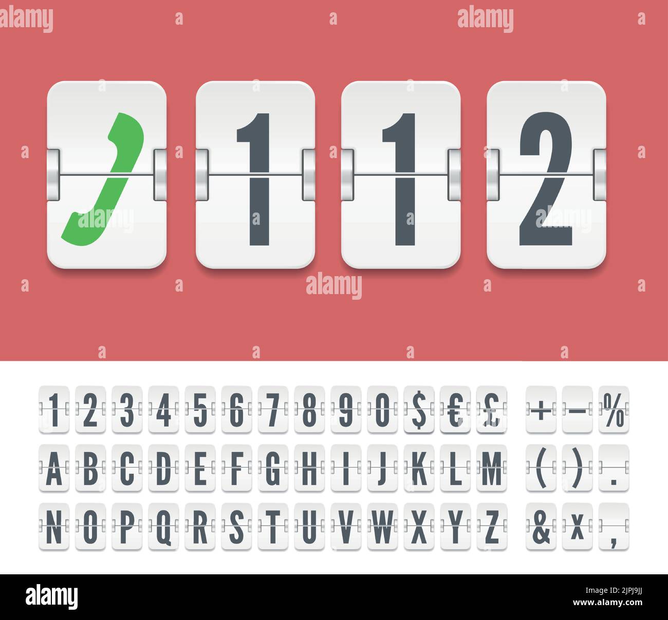 White airport flip board mechanical bold alphabet with numbers for ...