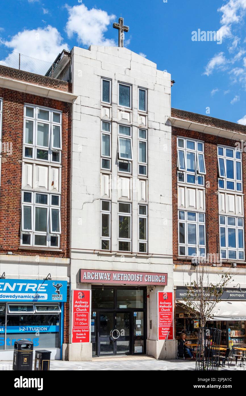 The Methodist Church and hall in Navigator Square, Archway, North ...