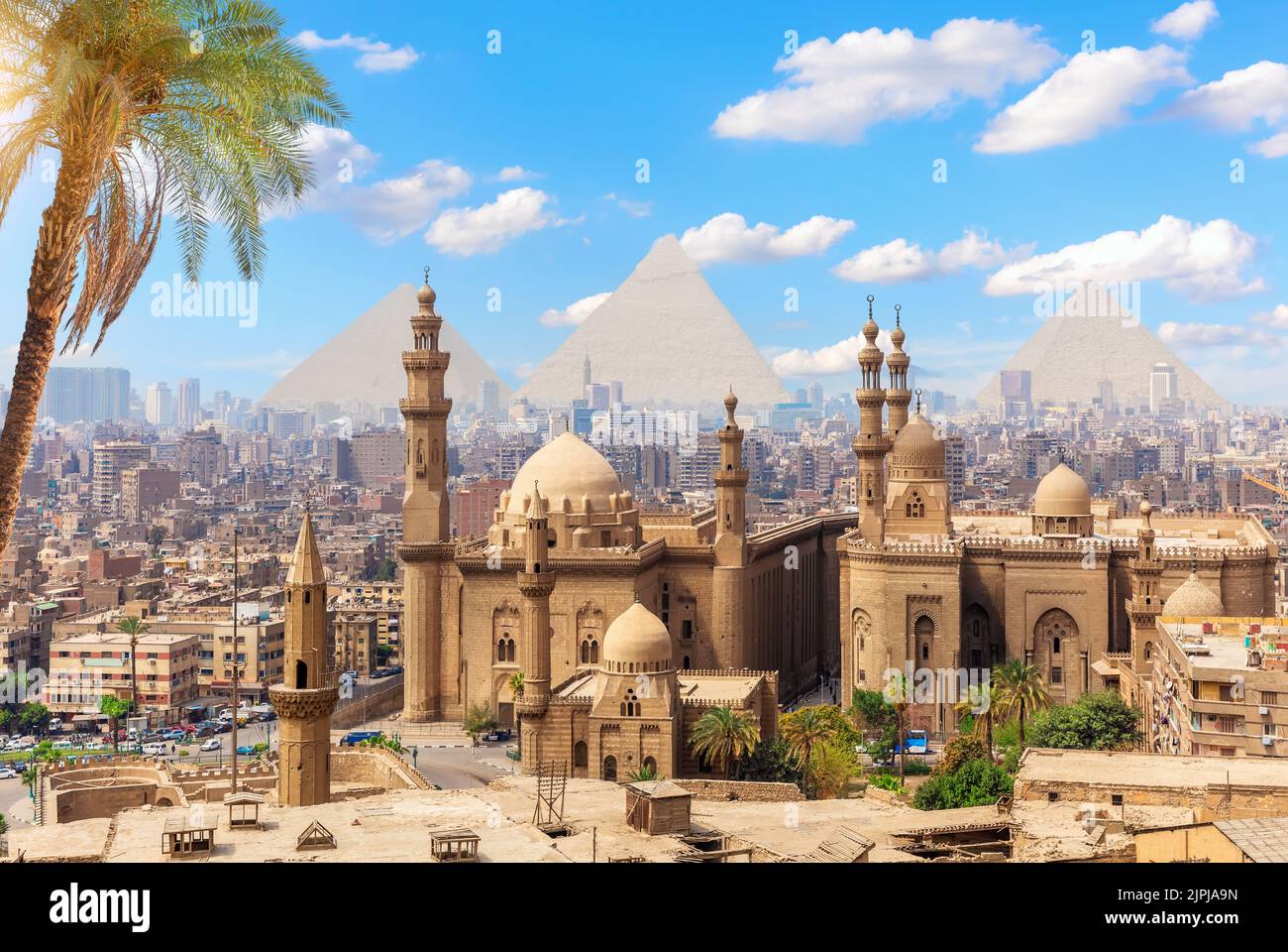 pyramids, cairo, sultan hasan mosque, pyramid, cairos Stock Photo - Alamy
