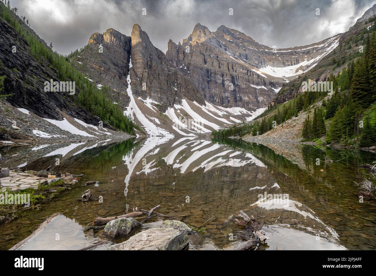 Lake Agnes in the Lake Louise area of Banff National Park, reached via ...