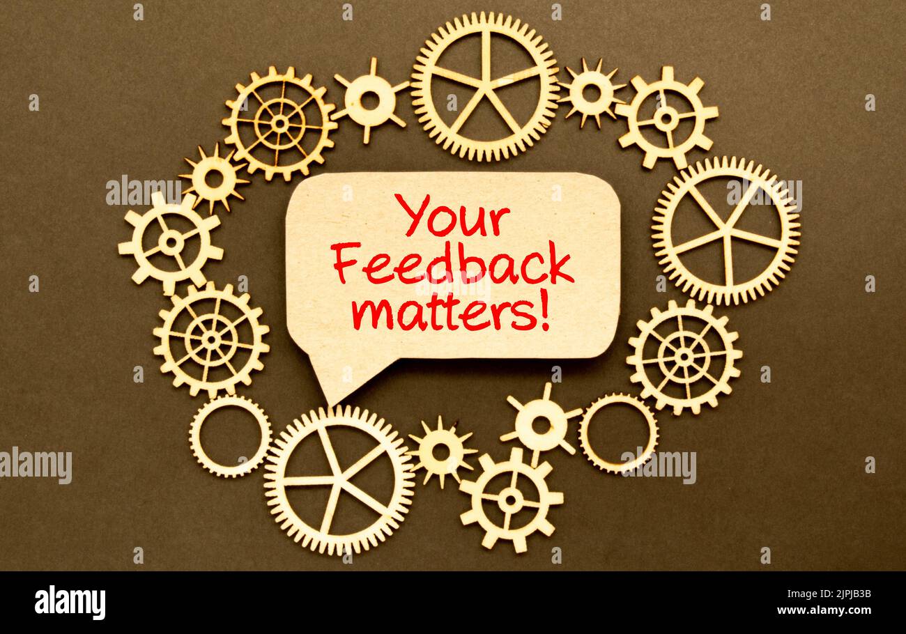 On a light background, text YOUR FEEDBACK MATTERS Stock Photo - Alamy