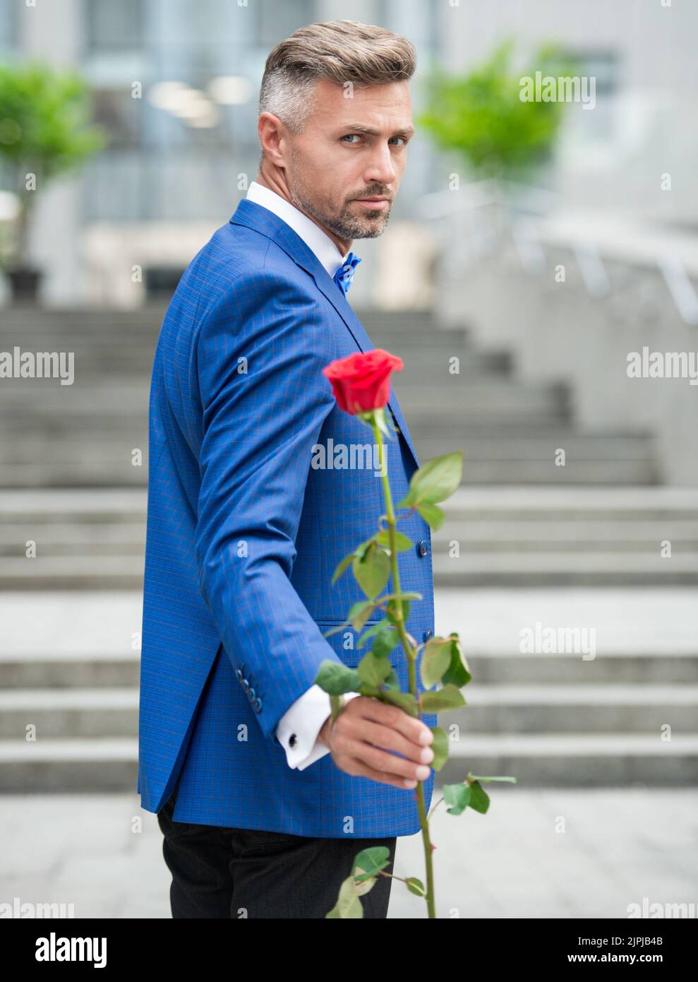 proposal concept. tuxedo man preparing for a proposal. man before ...