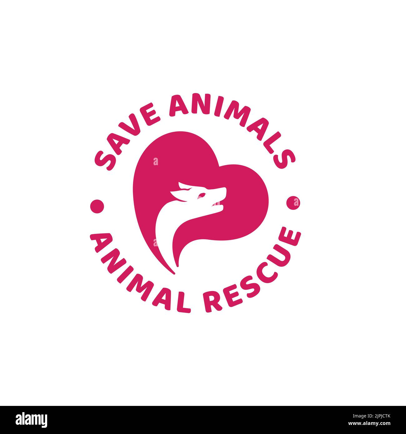 A vector of a pink logo idea for saving and rescuing animals on the ...
