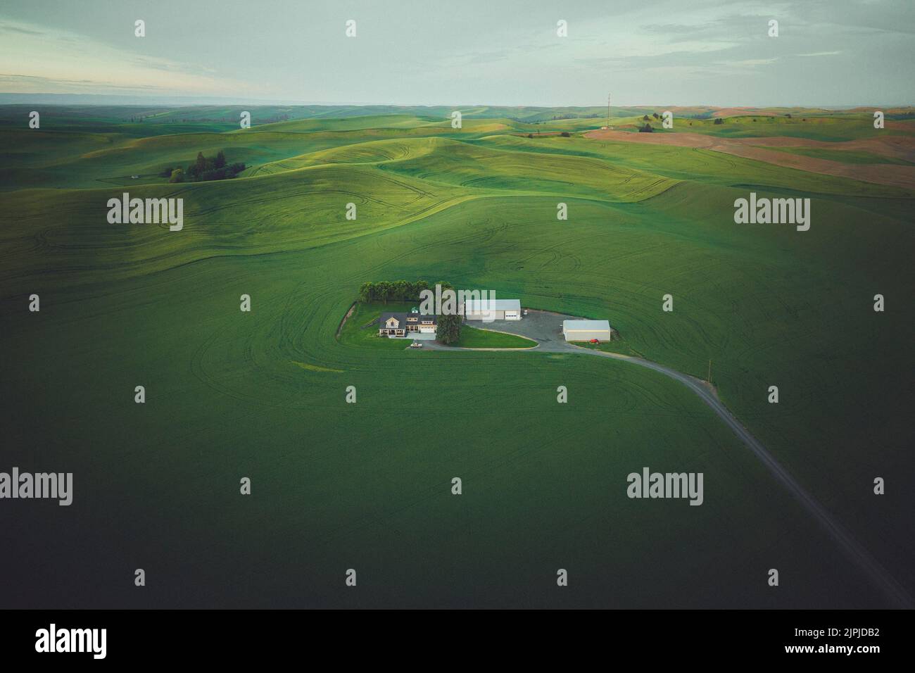 A farm house from above, Palouse, Eastern Washington Stock Photo - Alamy