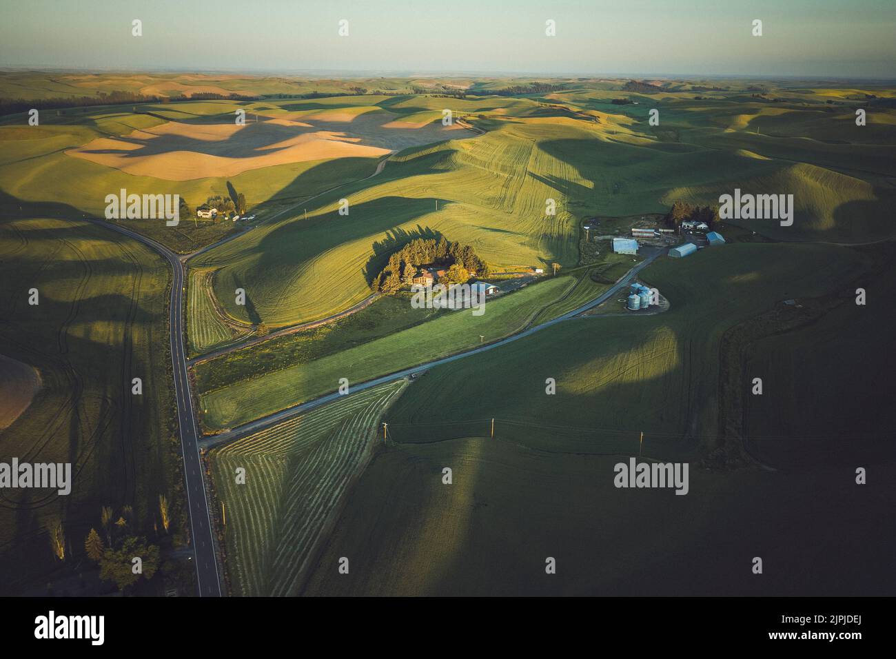 A farm house from above, Palouse, Eastern Washington Stock Photo - Alamy