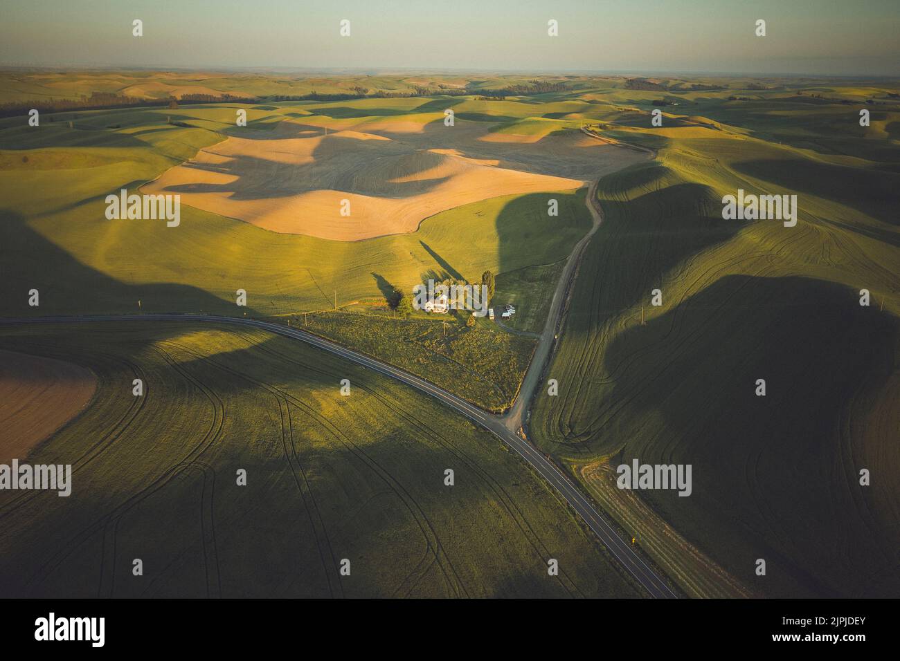 A farm house from above, Palouse, Eastern Washington Stock Photo - Alamy