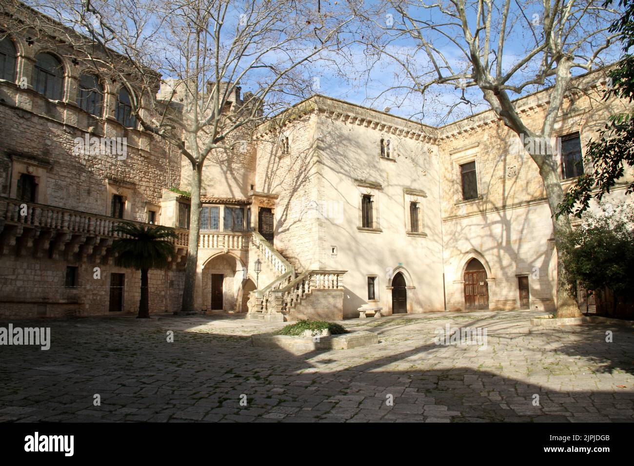 Carovigno, Italy. Courtyard of the 14th century castle (Il Castello ...