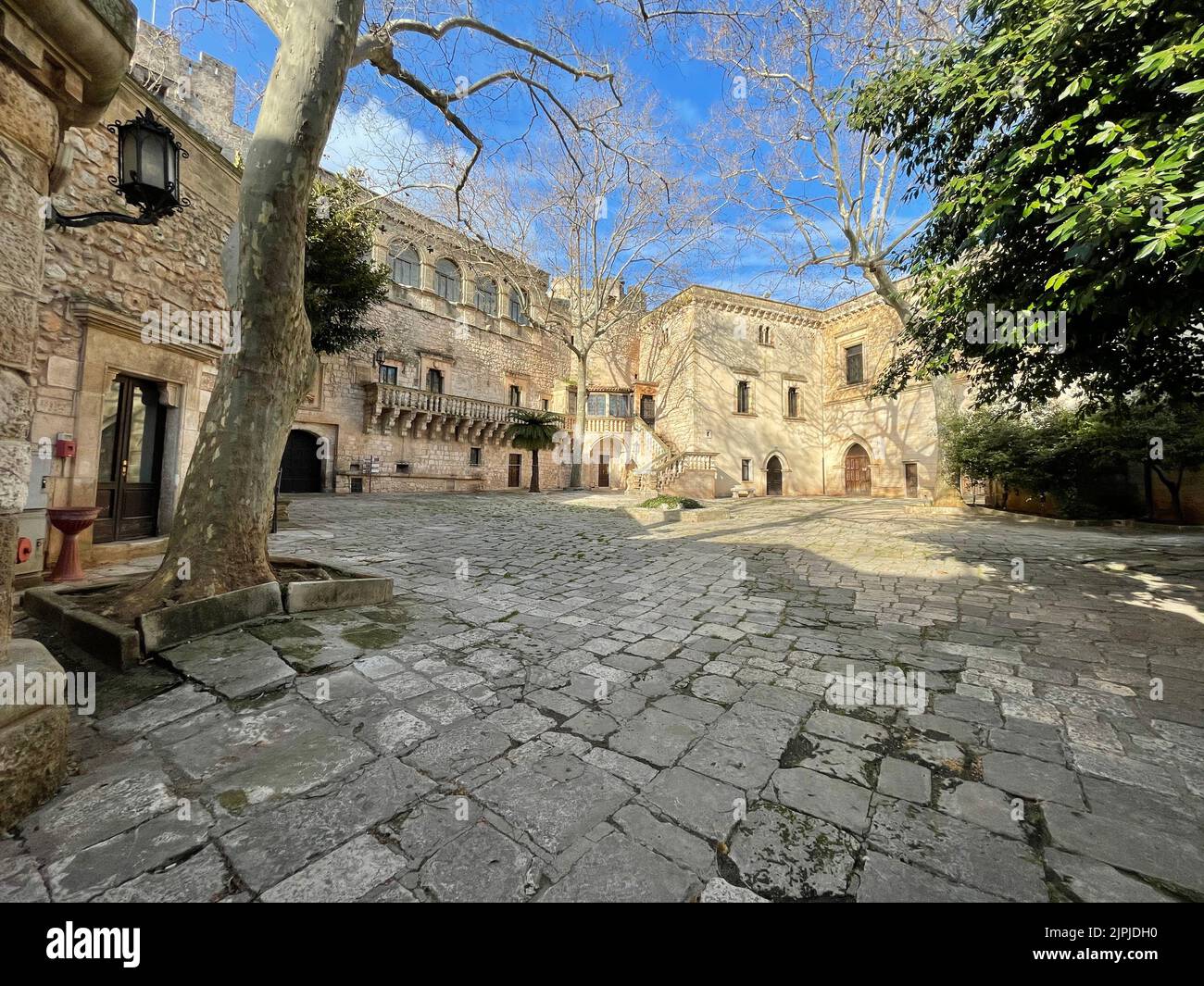 Carovigno, Italy. Courtyard of the 14th century castle (Il Castello ...