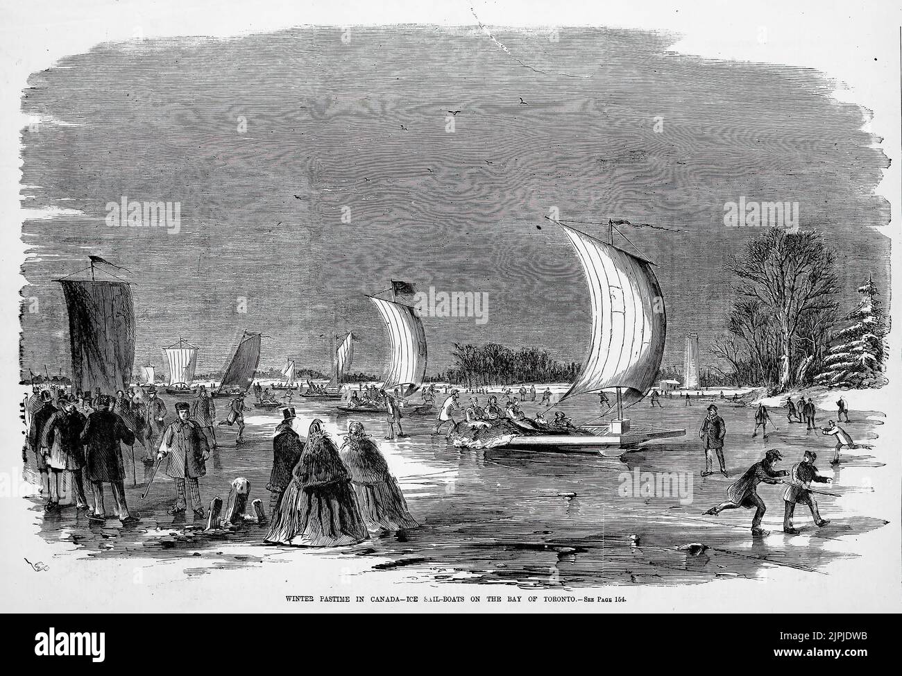 Winter pastime in Canada - Ice sail-boats on the Bay of Toronto (1860 ...
