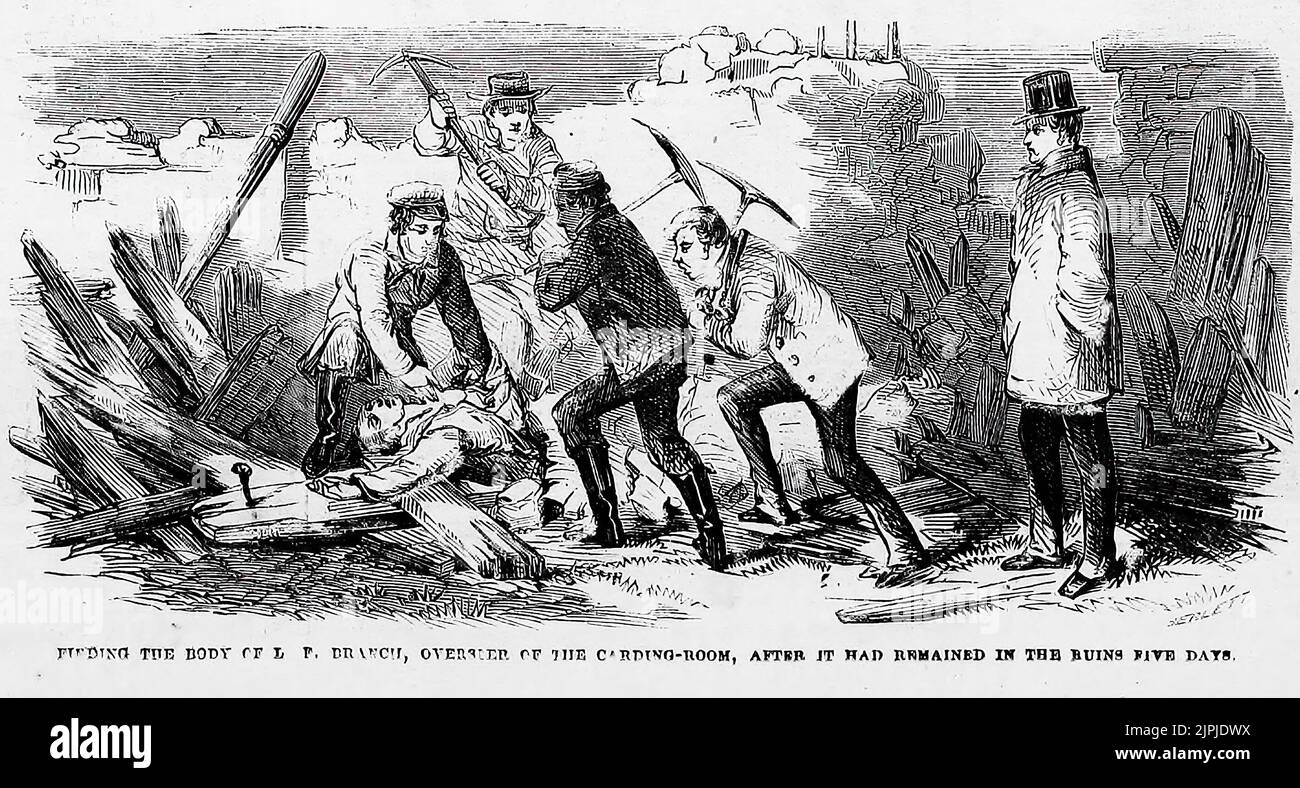 Finding the body of L. F. Branch, overseer of the carding room, after ...
