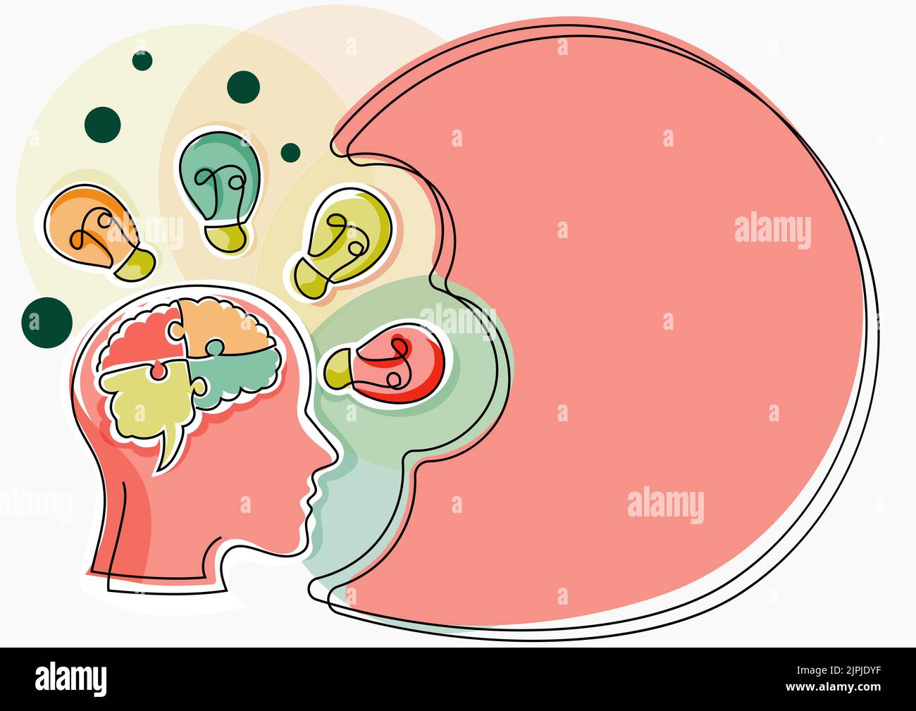 Man With Puzzled Brain Thinking New Brilliant Ideas Shown On ...