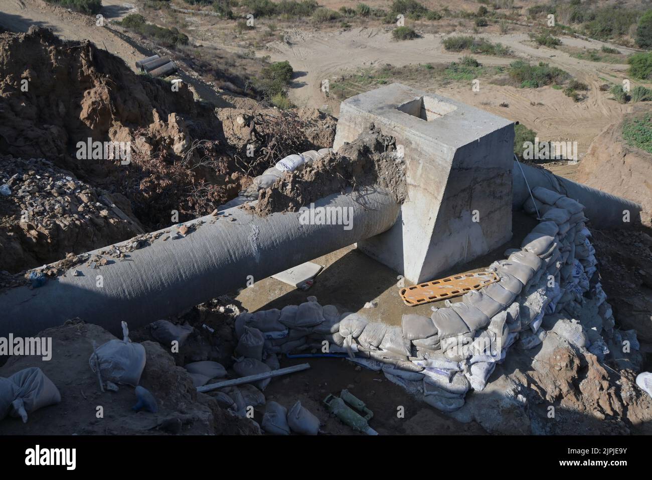 Tijuana, Baja California, Mexico. 18th Aug, 2022. Two major pipelines ...