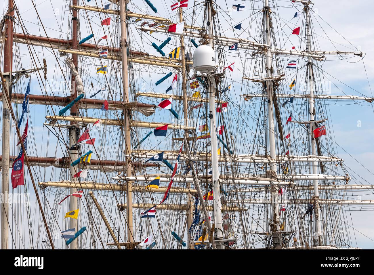 Tall ship masts, spars and rigs 'dressed' in celebration of 2018 Tall ...