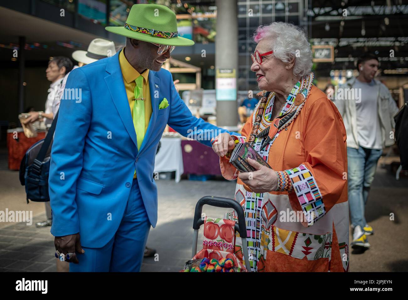 London, UK. 18th August 2022. London Colour Walk at Old Spitalfields ...