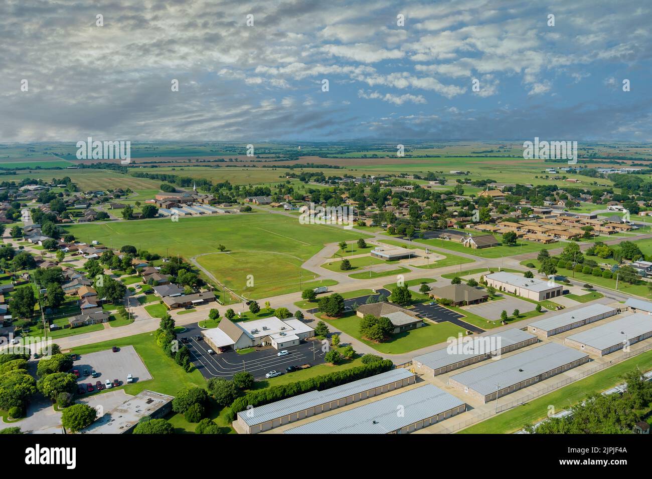 suburban, residential area, clinton, drohnenflug, oklahoma, suburbans ...