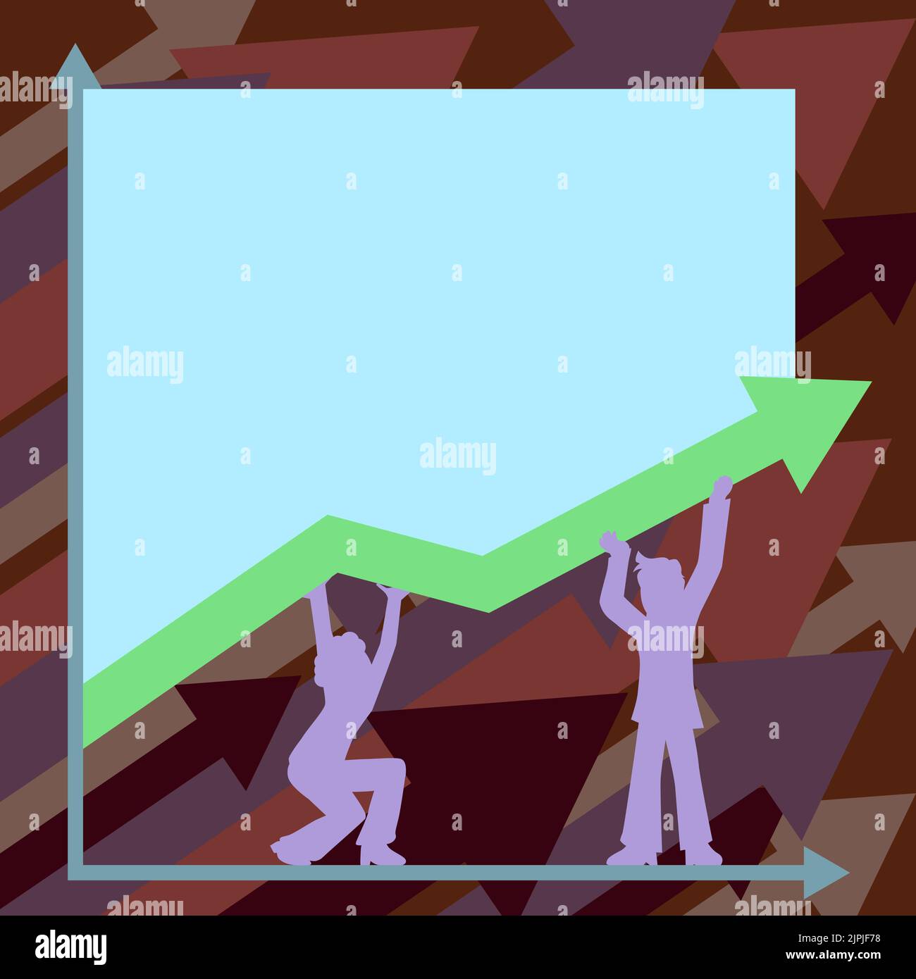 Man And Woman Holding Arrow And Presenting Important Messages. Business ...