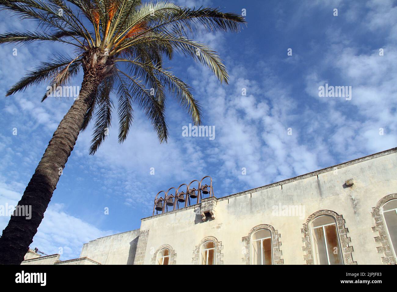 Carovigno, Italy. Bells on the top of Chiesa Maria Santissima Del Monte ...