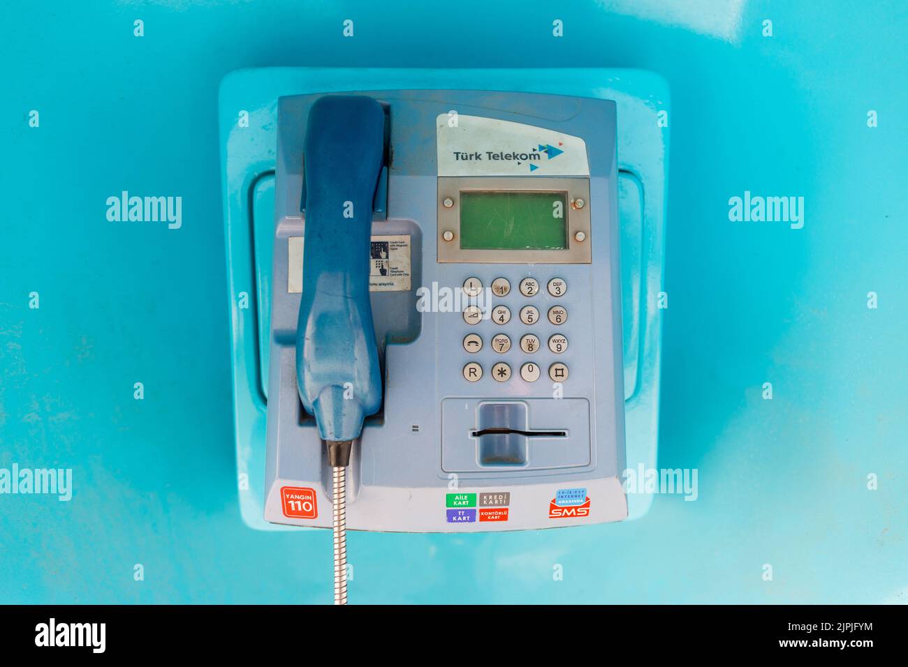 telephone booth, türk telekom, telephone booths Stock Photo - Alamy