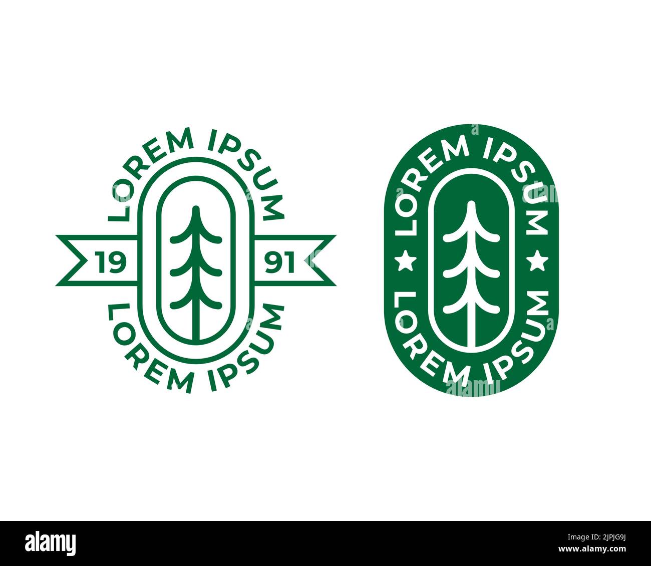 A vector of two logo ideas for eco-friendly companies with a lorem ...