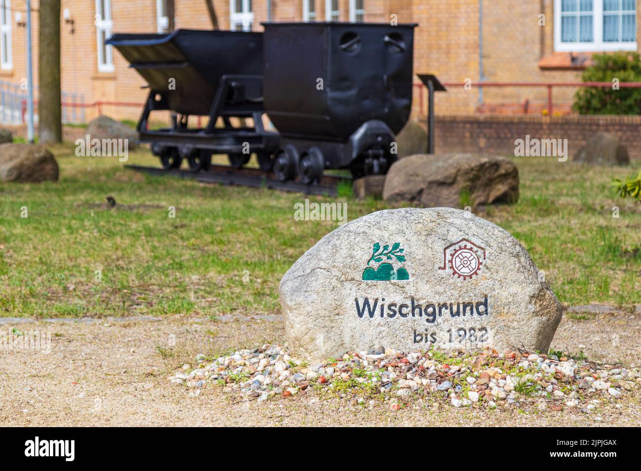 plaque, pit mine, wischgrund, kostebrau, plaques, pit mines Stock Photo ...