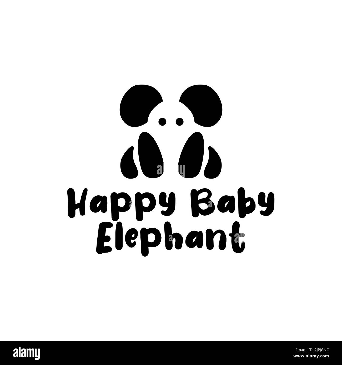 A vector of a logo idea with Happy Baby Elephant text on the white ...