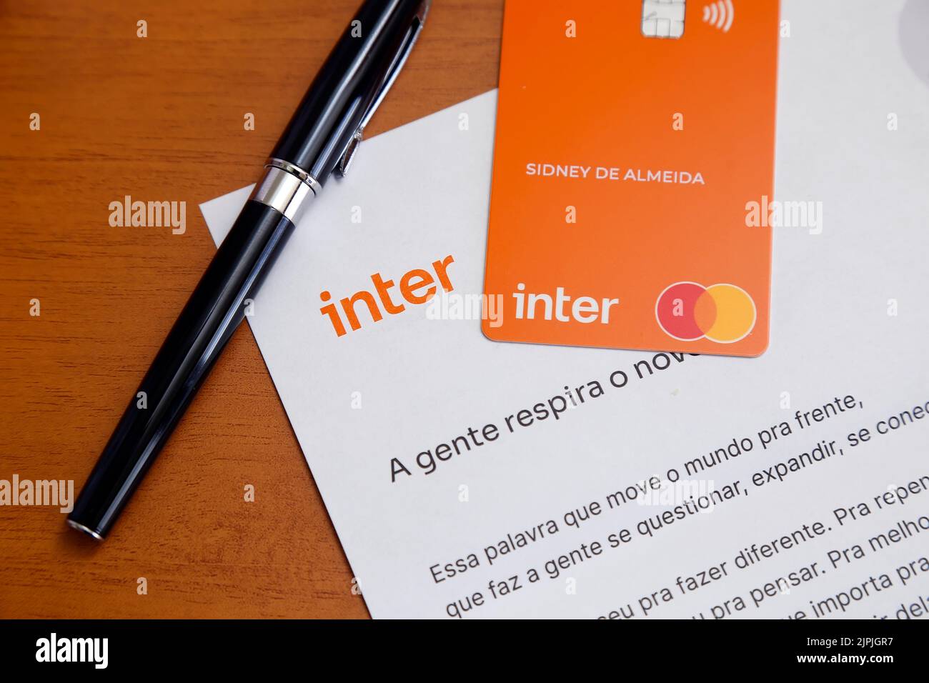 Minas Gerais, Brazil - July 09, 2022: Inter bank logo credit card and ...