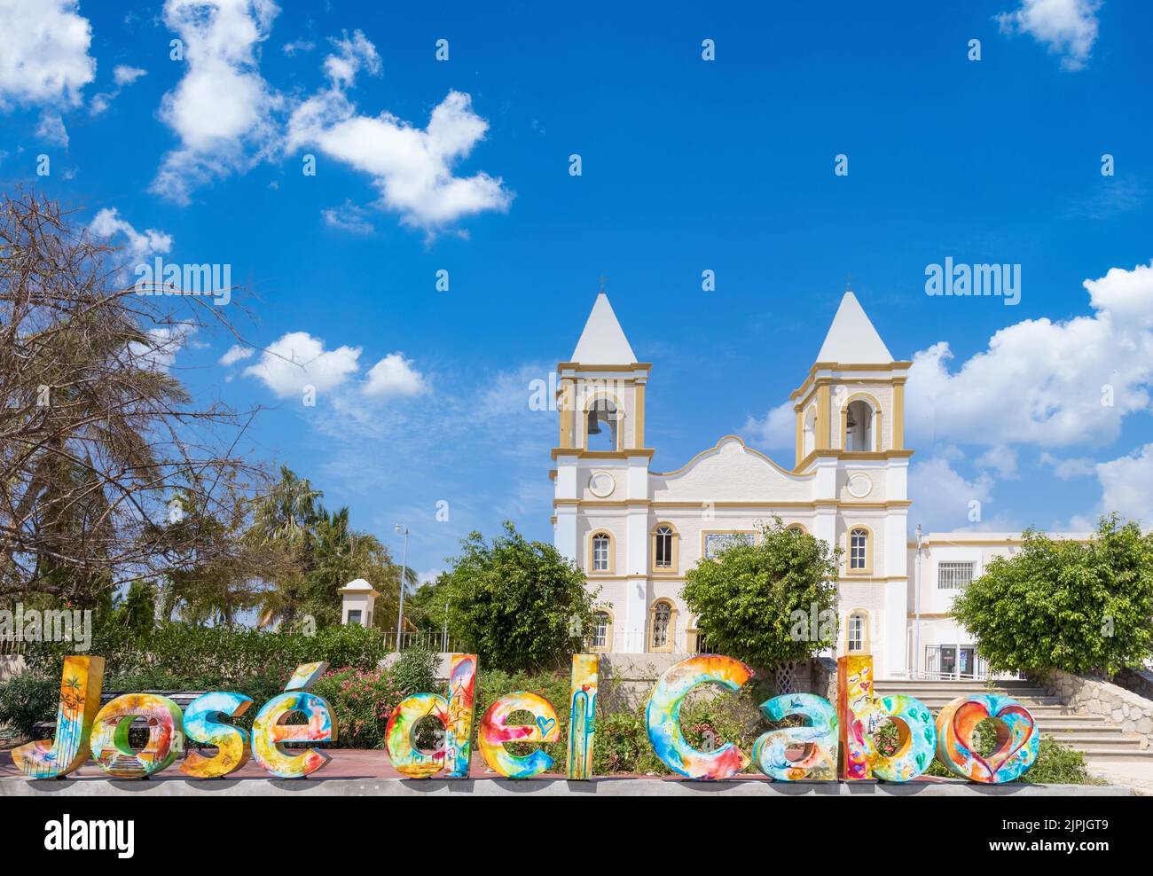 Mexico, colonial streets and colorful architecture of San Jose del Cabo ...