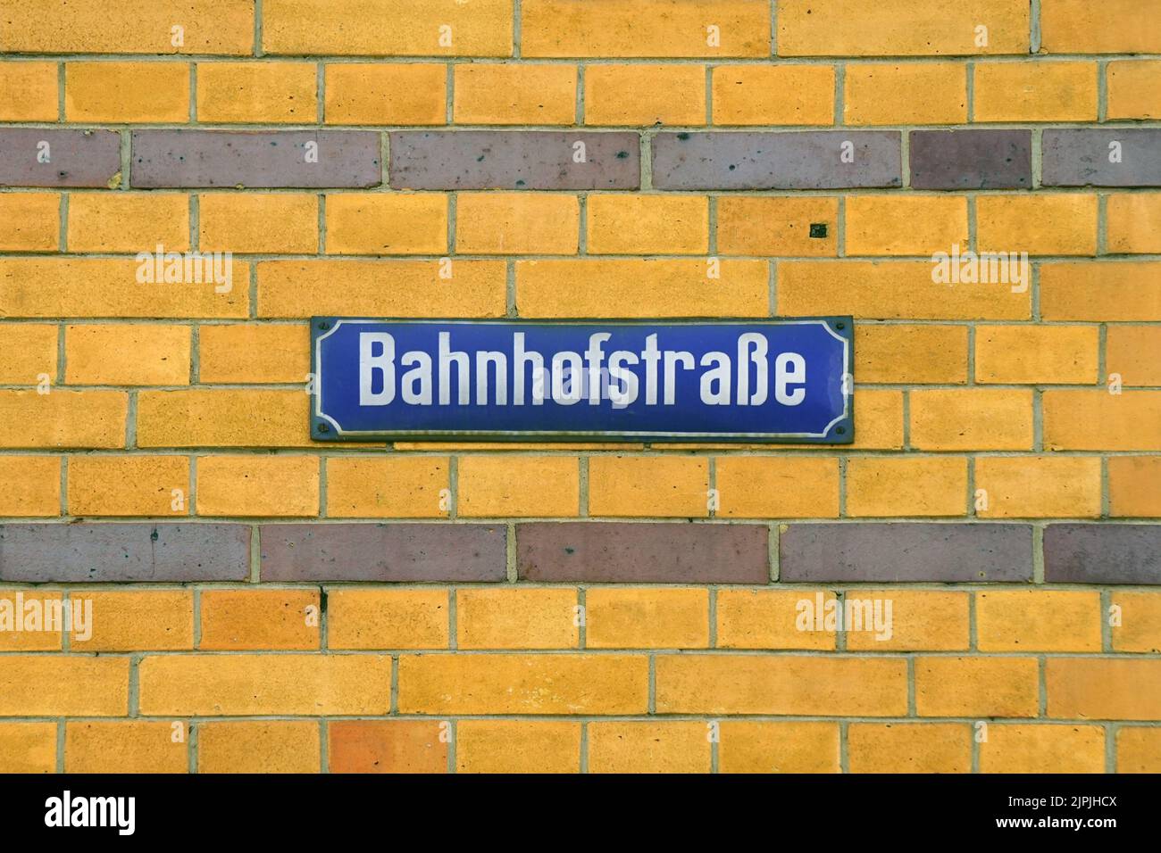 street sign, bahnhofstraße, street signs Stock Photo - Alamy
