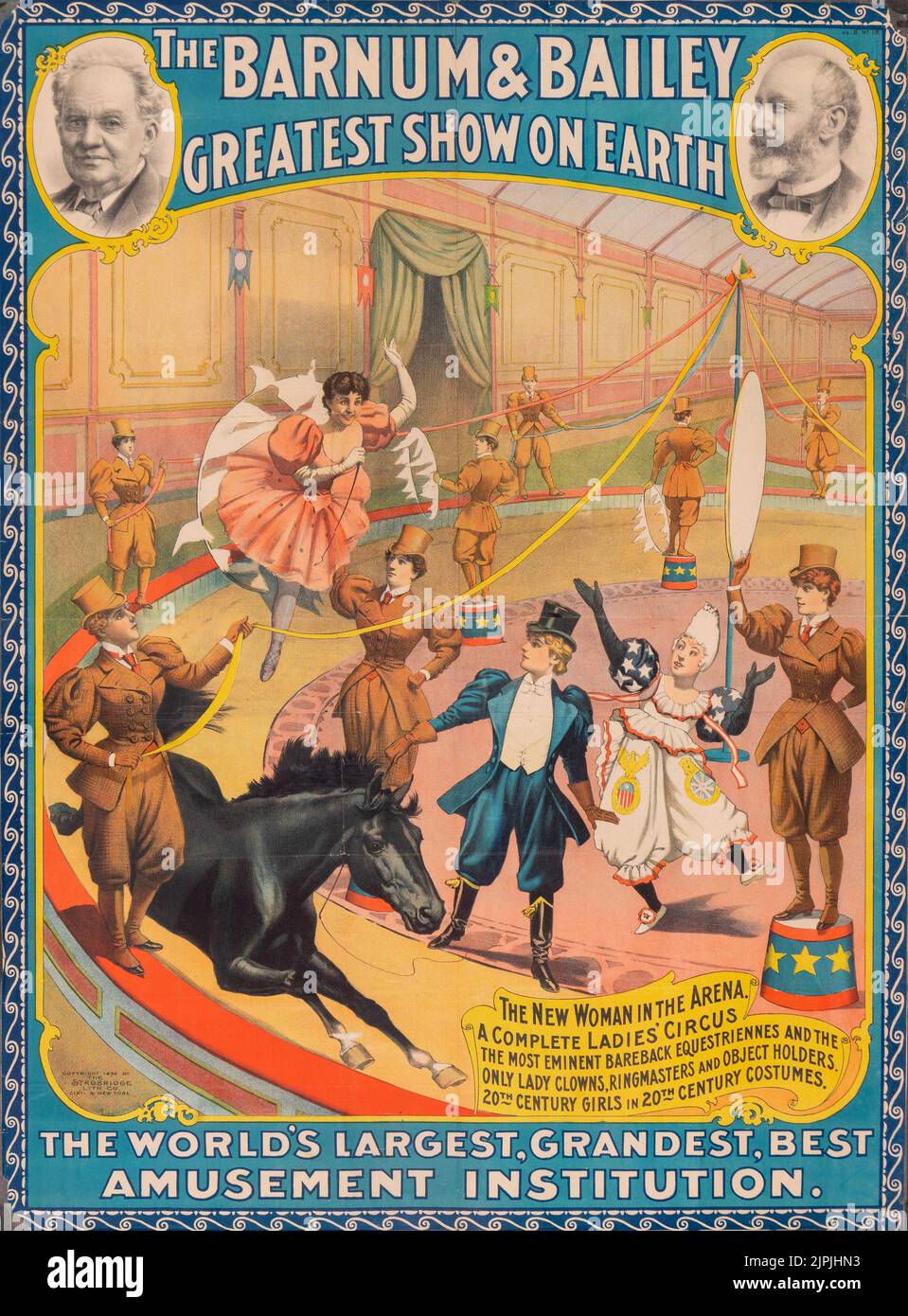 Circa 1901: Vintage advertising poster. Barnum & Bailey Greatest Show ...
