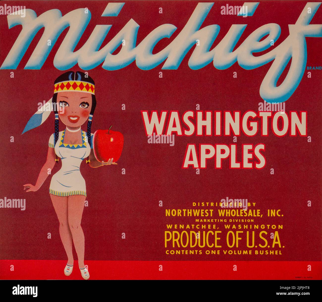 Vintage fruit label washington hi-res stock photography and images - Alamy