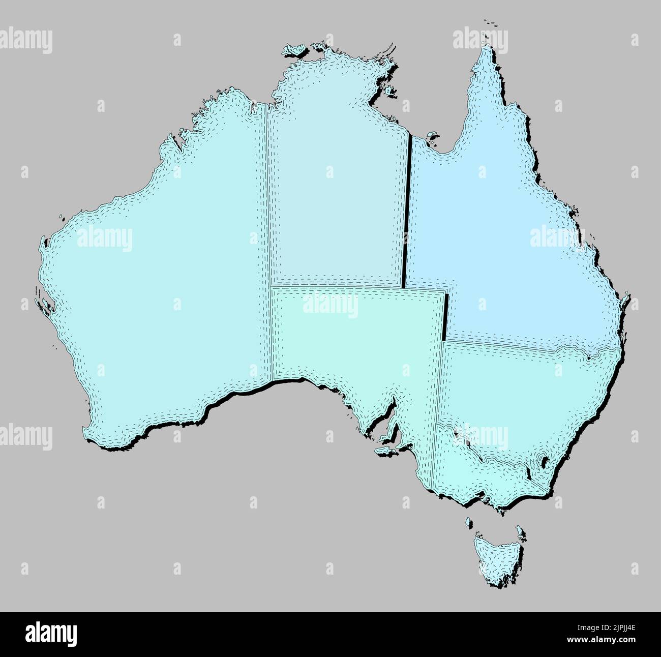 Map of Australia with states isolated Stock Vector Image & Art - Alamy
