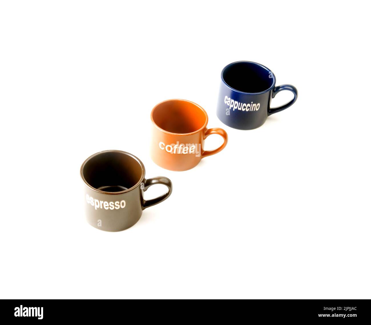 Three ceramic cups on Cut Out Stock Images & Pictures - Alamy