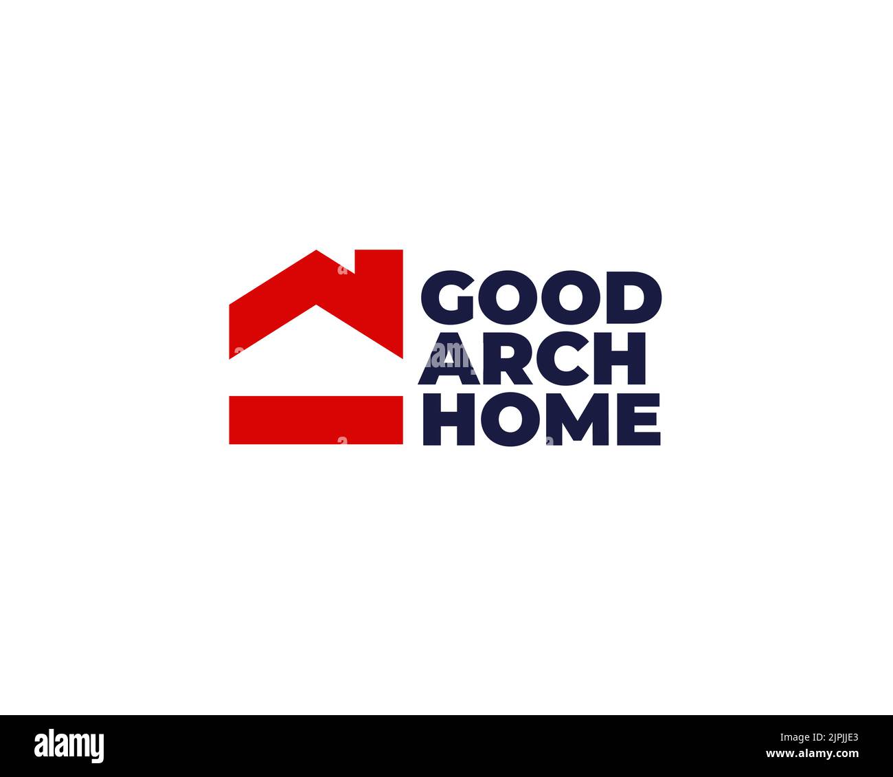 A creative logo with 'Good Arch Home' text on a white background Stock ...