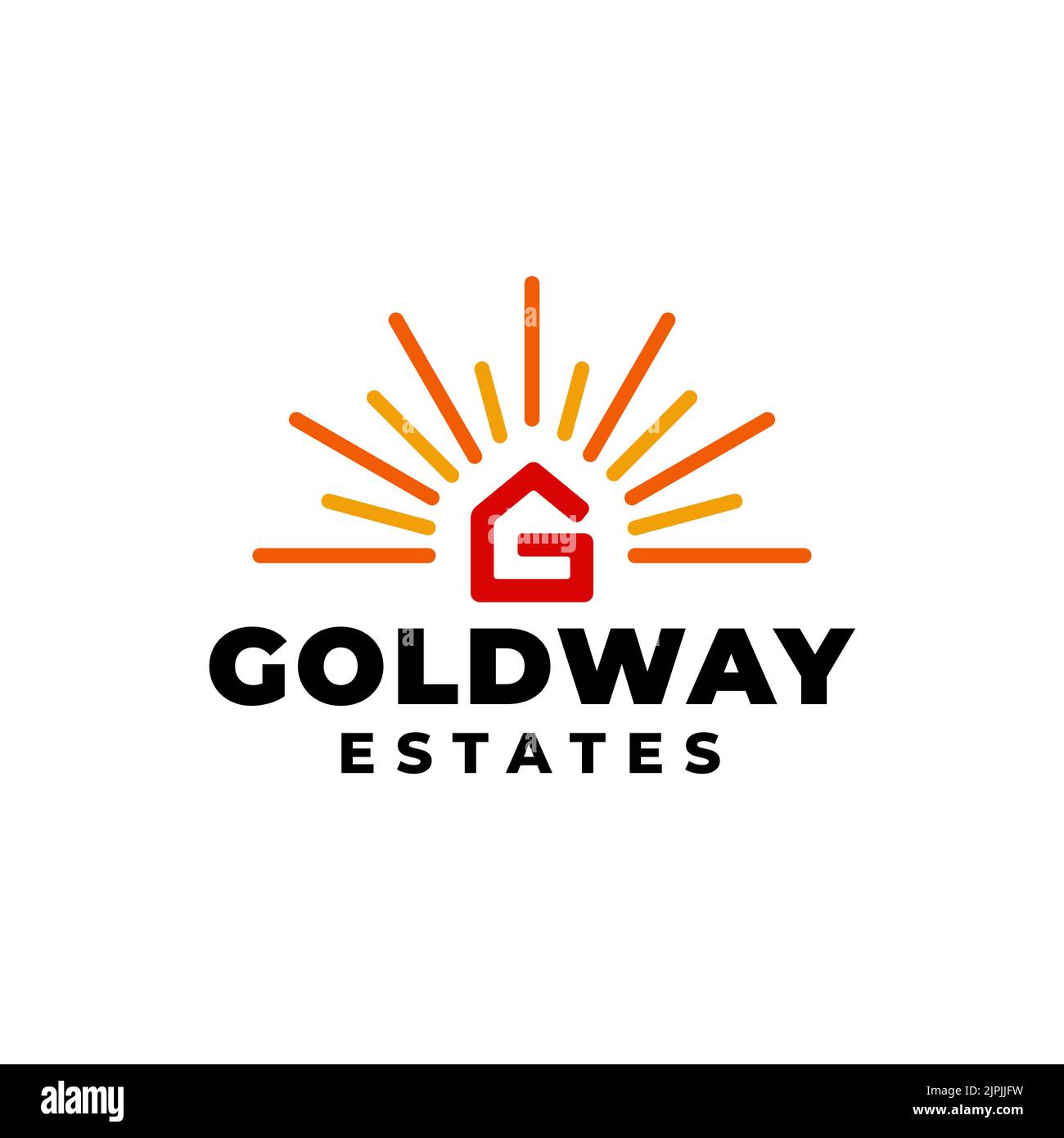 A creative logo with 'Gold Way Estates' text on a white background ...
