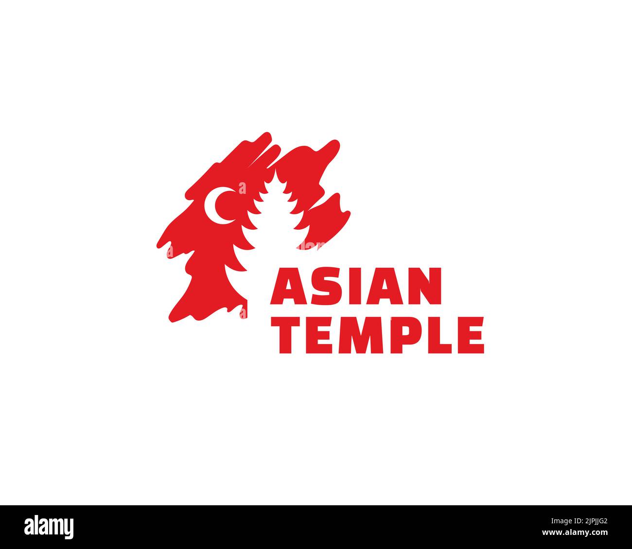 A creative logo with 'Asian Temple' text on a white background Stock ...