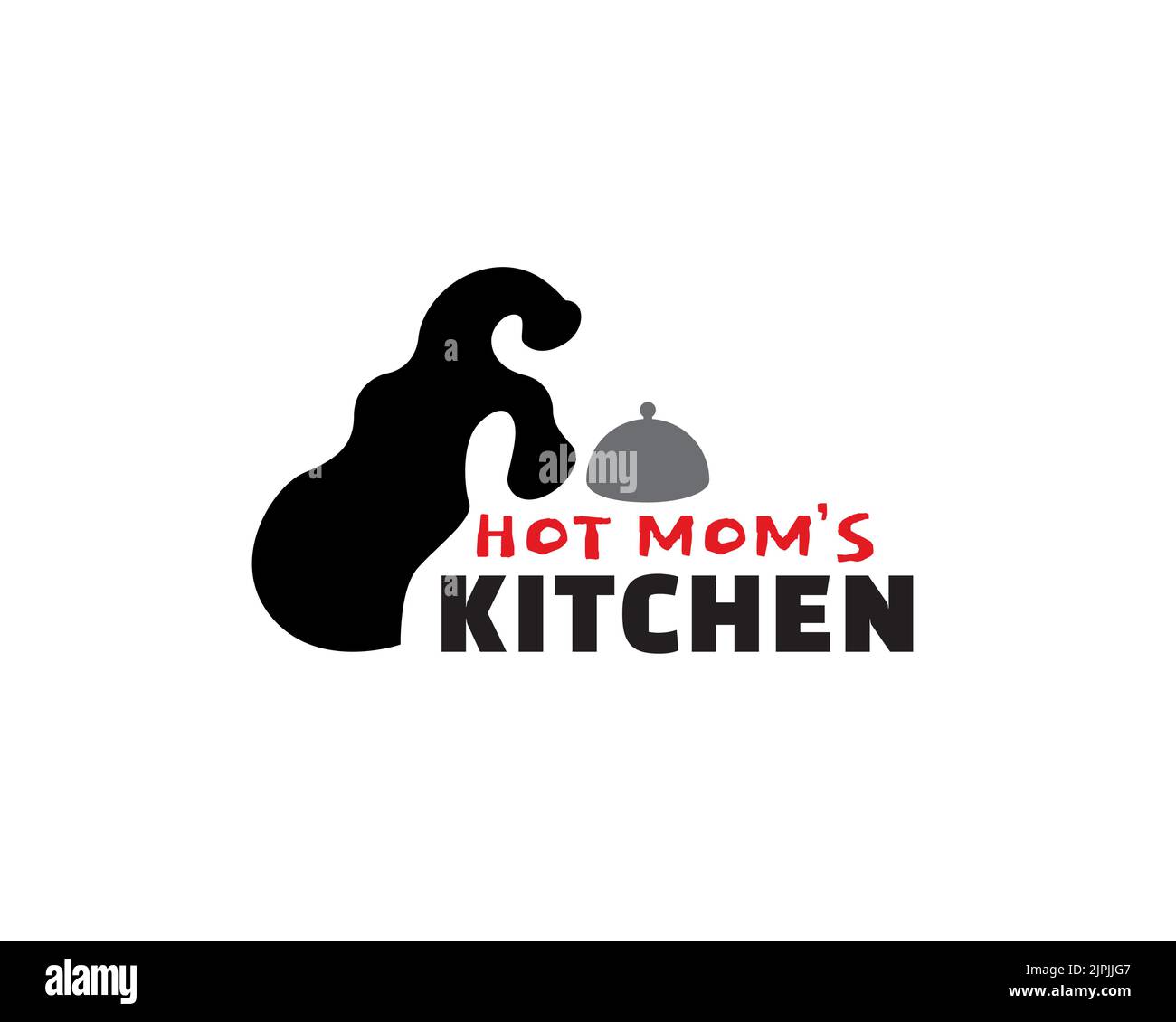 A creative logo with 'Hot Mom's Kitchen' text on a white background ...